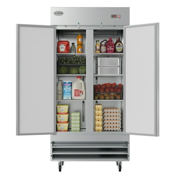 KoolMore 39 in. Commercial Stainless Steel 2-Door Reach-In Freezer, 35 ...