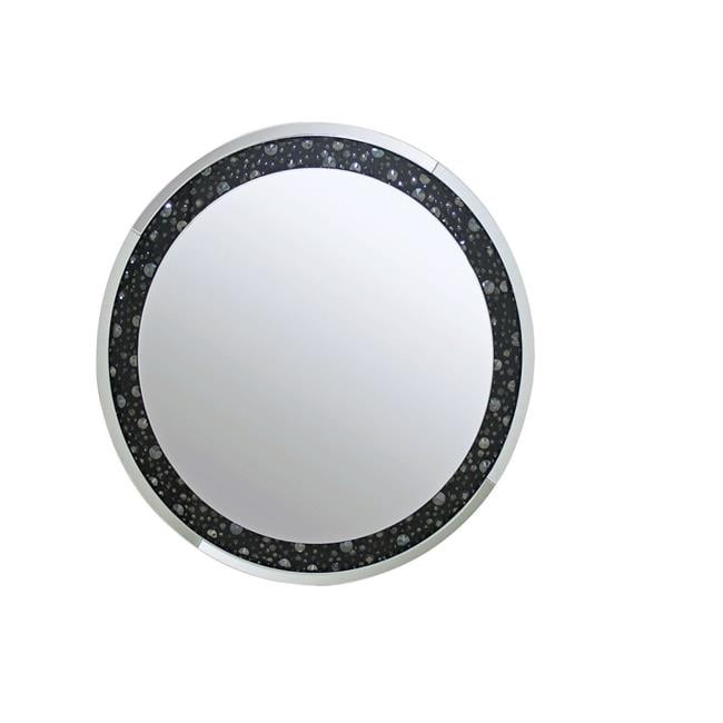 39 in. Round Accent Mirror, Black - Walmart.com