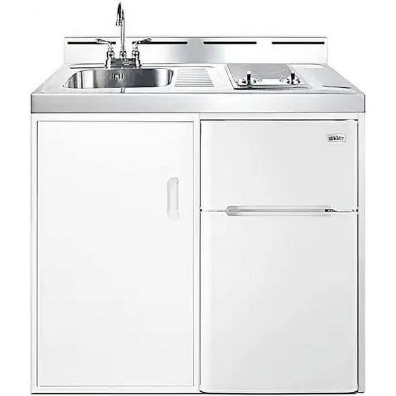 39 inch wide all-in-one kitchenette with 2-burner 115V smooth-top ...