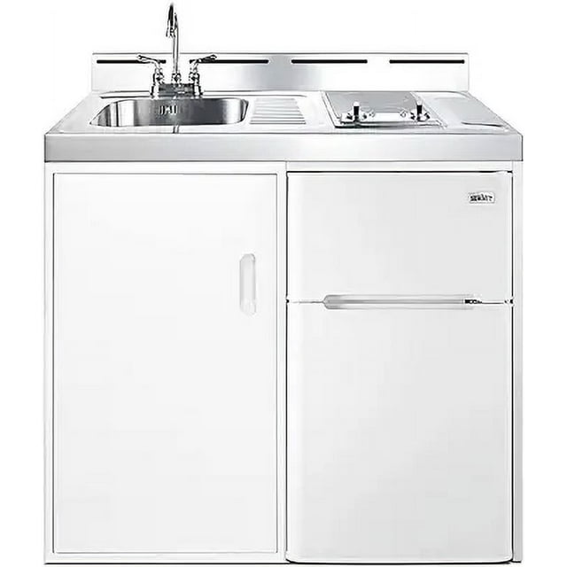 39 inch wide all-in-one kitchenette with 2-burner 115V smooth-top ...