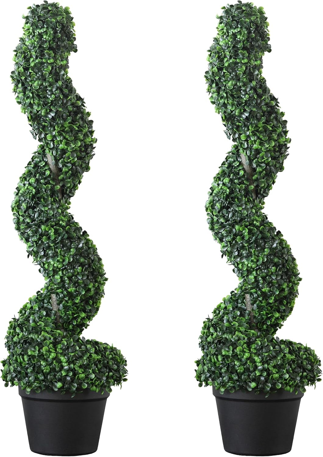 39 inchBoxwood Artificial Cedar Spiral Topiary Trees – Decorative Fake ...