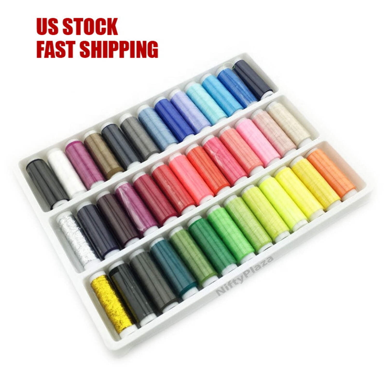39 pcs Polyester Sewing Thread Assorted Color Spool Set Yarn Sewing ...