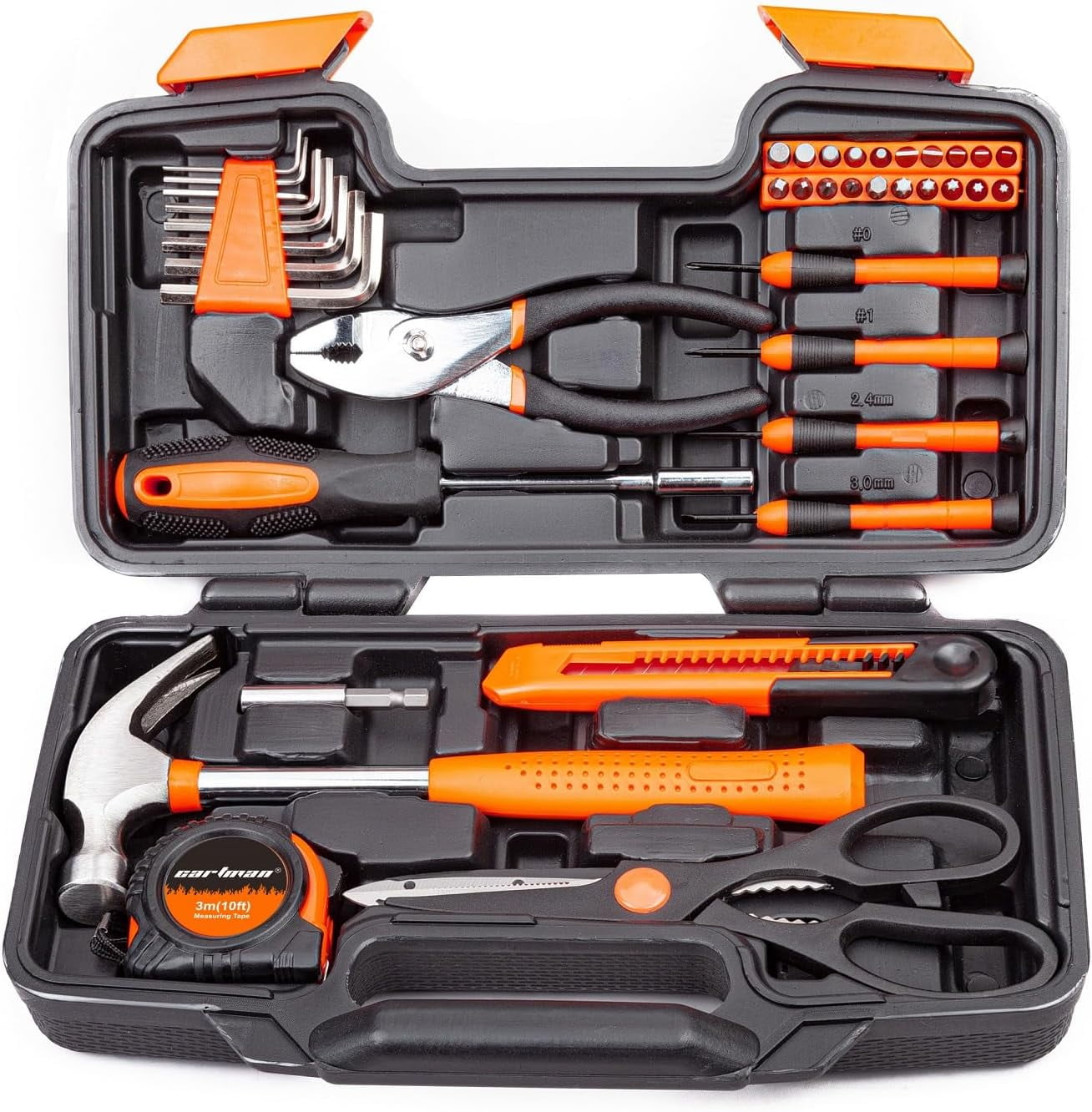 39 piece household universal manual tool set with plastic toolbox ...