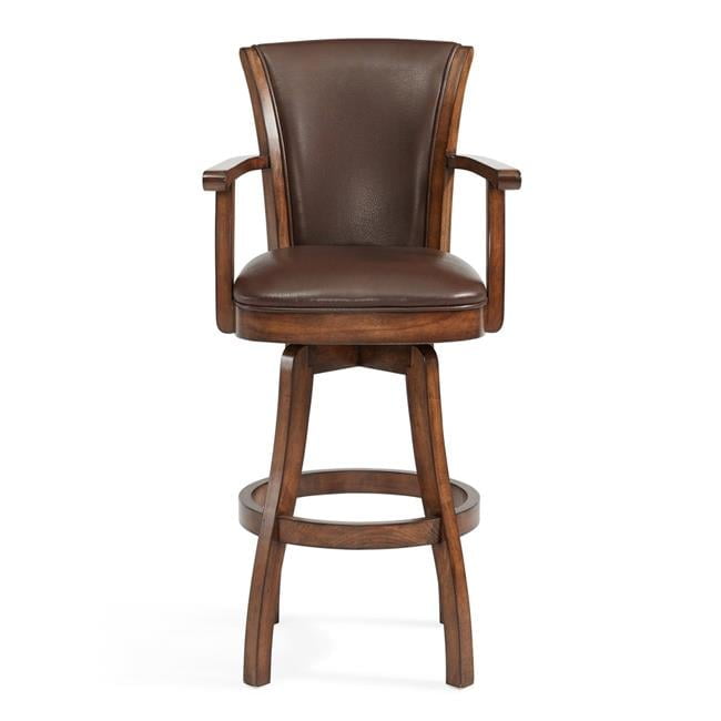 39 x 23 x 19 in. 26 in. Raleigh Arm Counter Height Swivel Wood Barstool ...