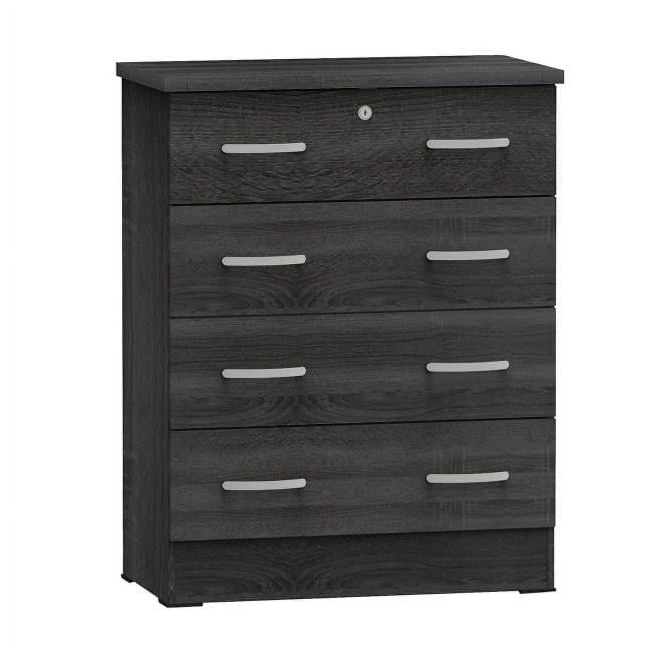 39 x 29 x 16 in. Cindy 4 Drawer Chest Wooden Dresser with Lock, Oak ...