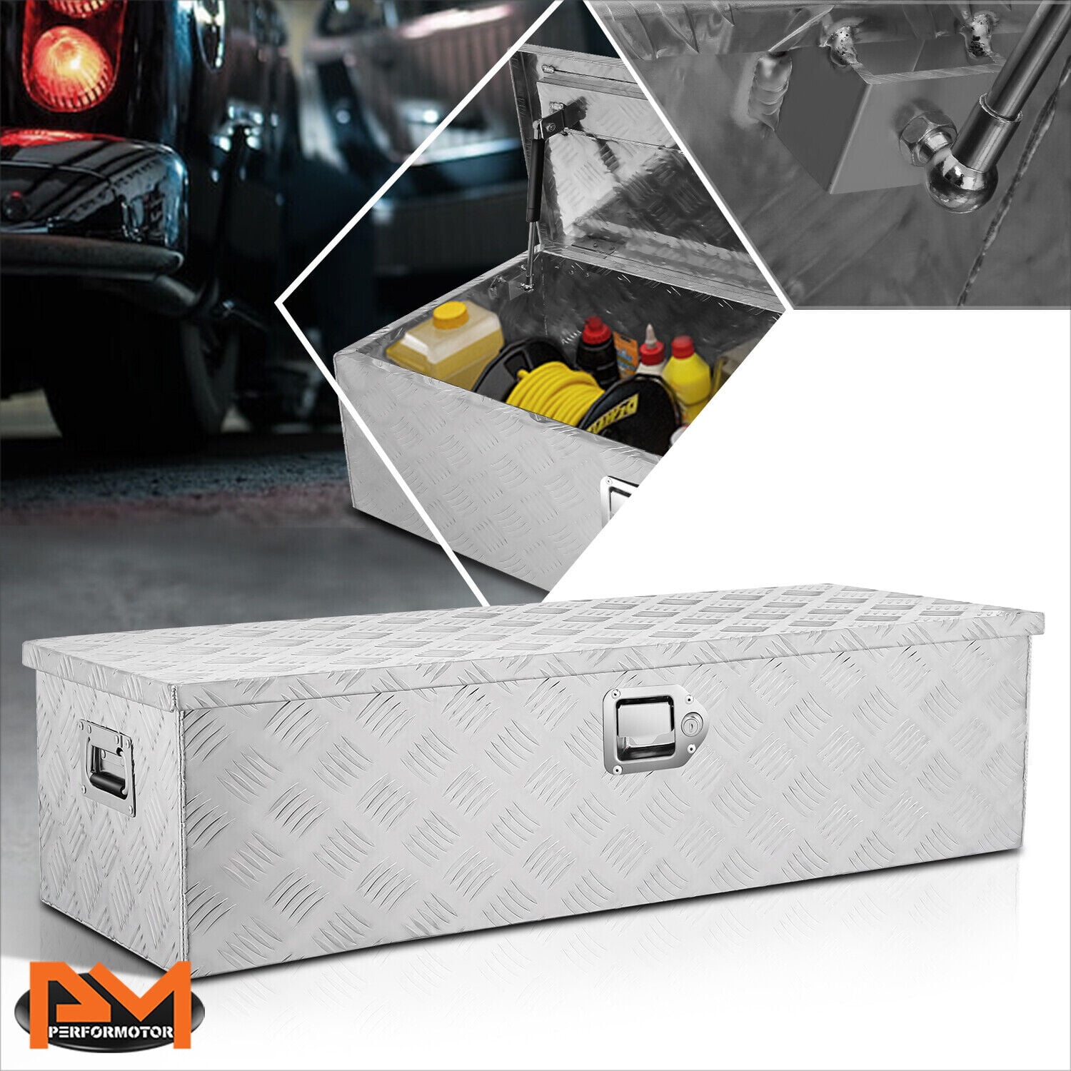 39"x13.4"x10" Diamond Tread Aluminum Recessed Side Handle Truck Tool ...