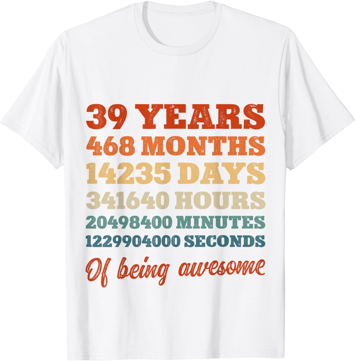 39 years of being awesome 39th Birthday Decorations Party T-Shirt ...
