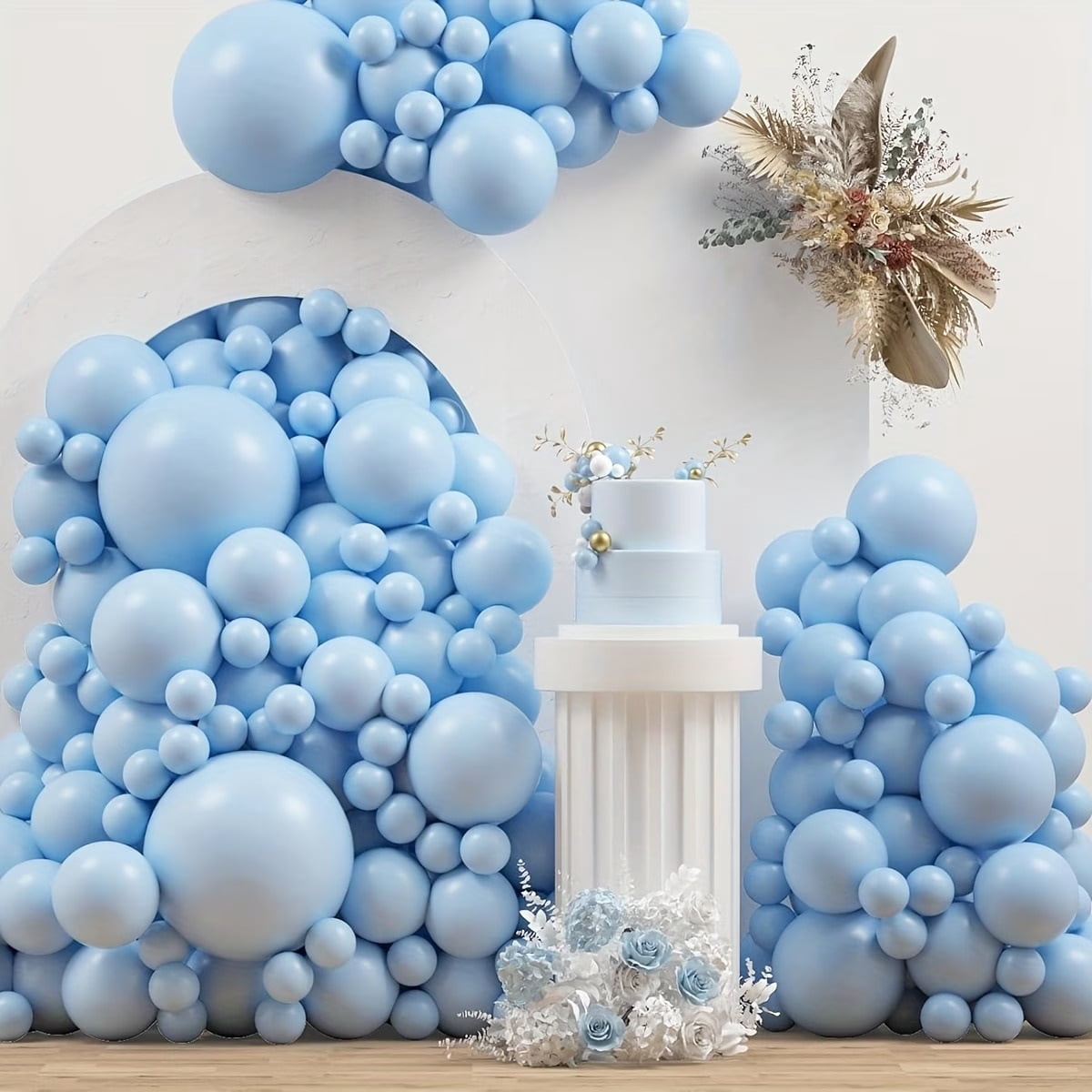 390 Light Blue Balloons Arch Set - Ideal for Birthday Parties, Weddings ...