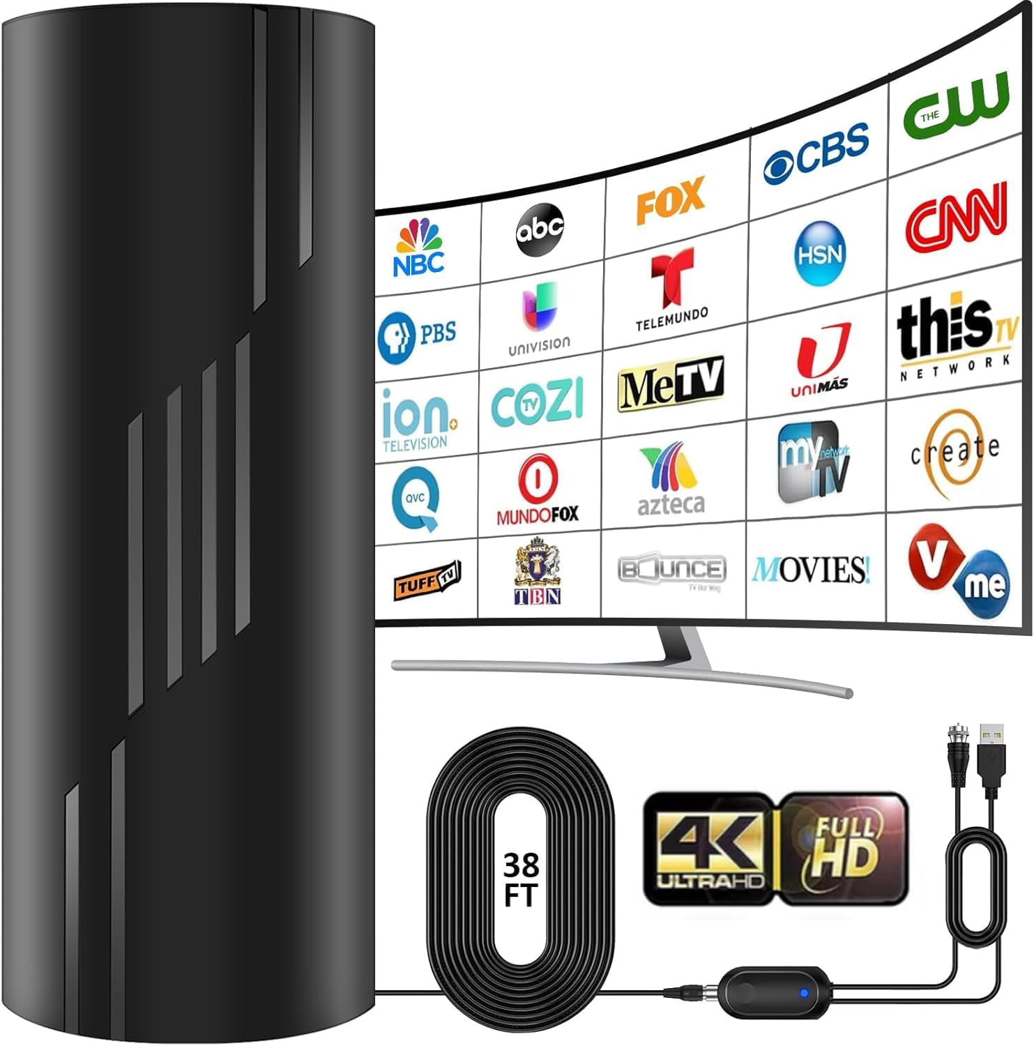 3900+ mile range TV antenna, 2026 digital TV antenna indoor/outdoor ...