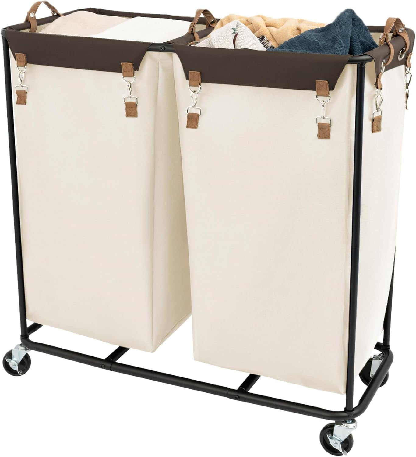 390L Extra Large Lanudry Hamper with Wheels, Laundry Basket with Wheels ...