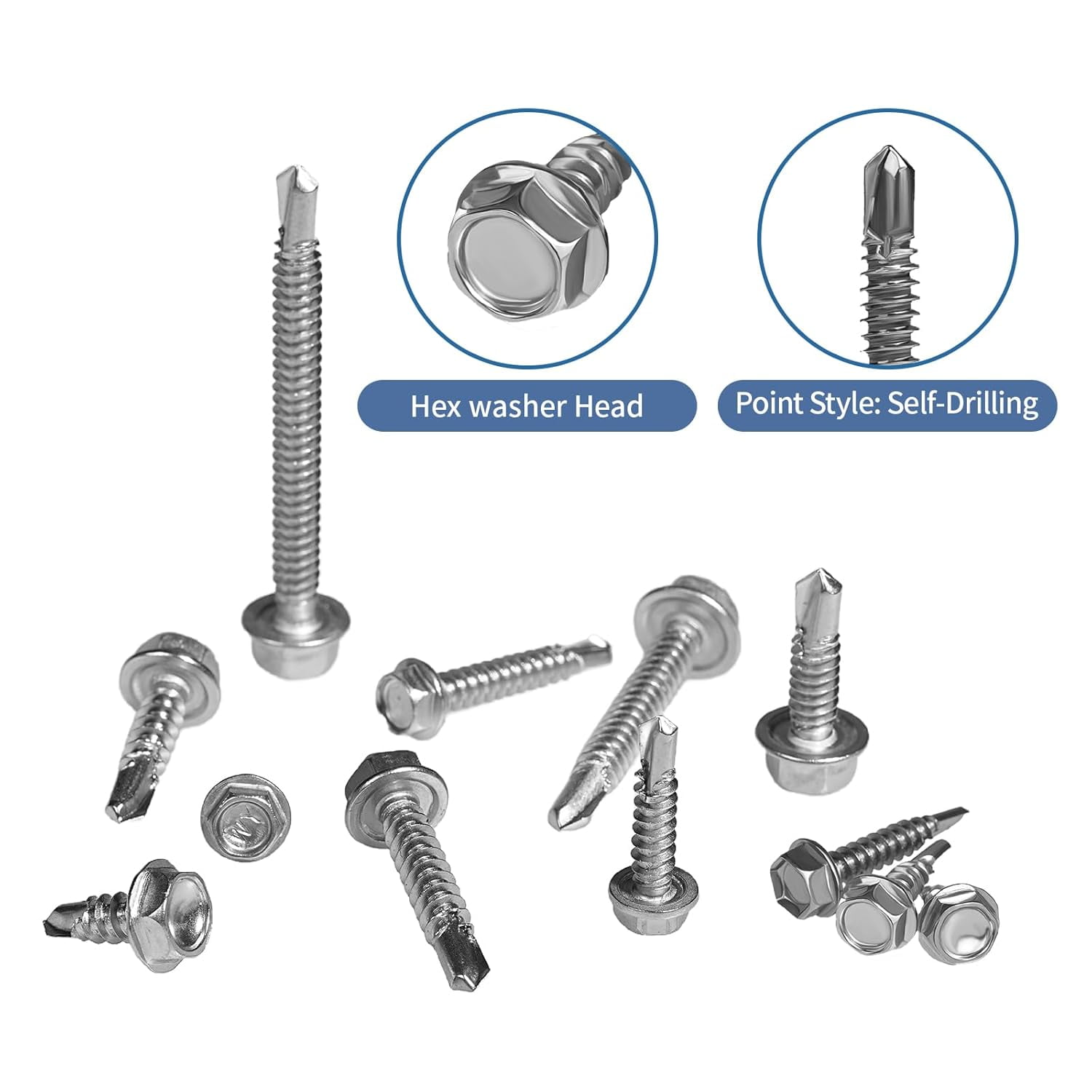 390PCS Stainless Steel Self Tapping Screws for Metal & Sheet Metal - M4 ...