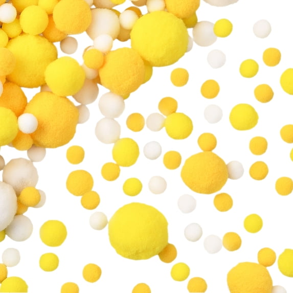 390Pcs Yellow Pom Pom Balls Crafting Pompom Balls Assorted Sizes ...