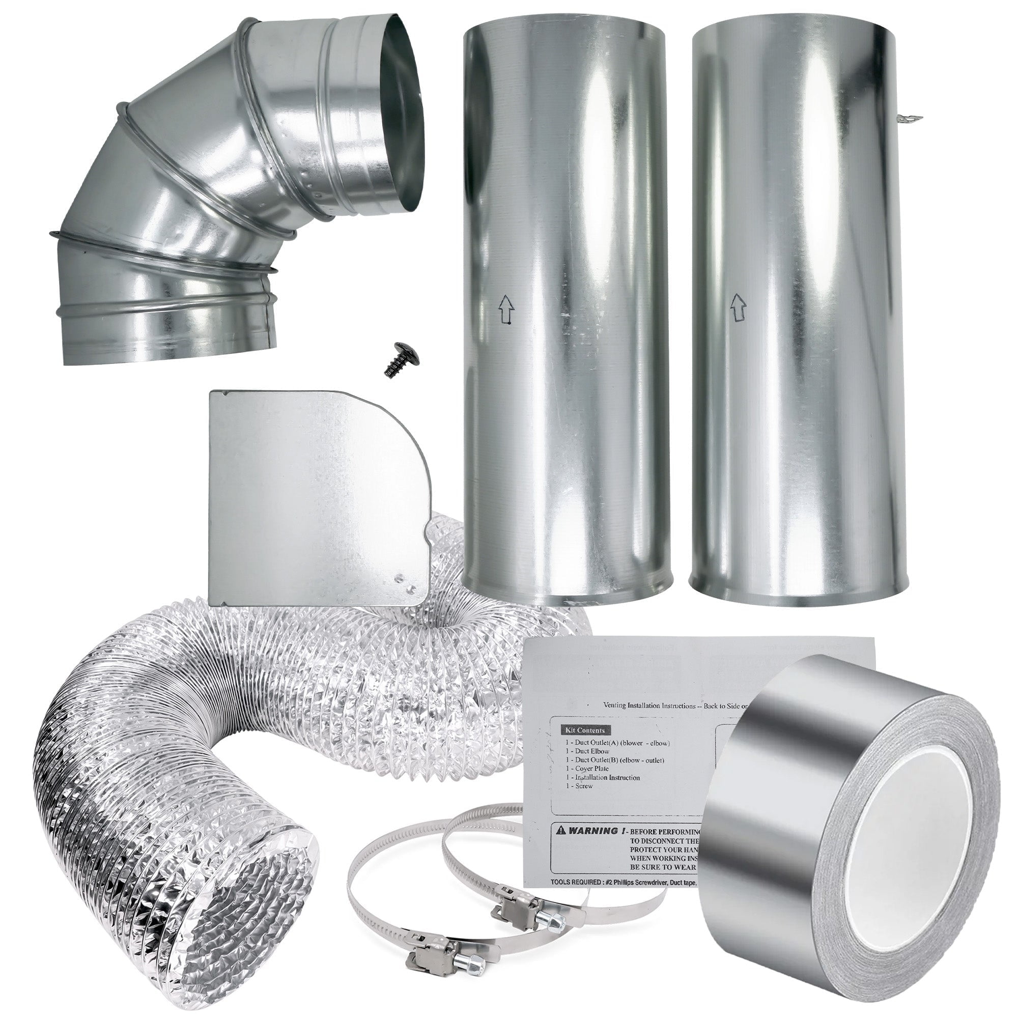 3911EZ9131X Side Vent Kit for LG and GE Dryer, 4 inch x 8 feet Flexible ...