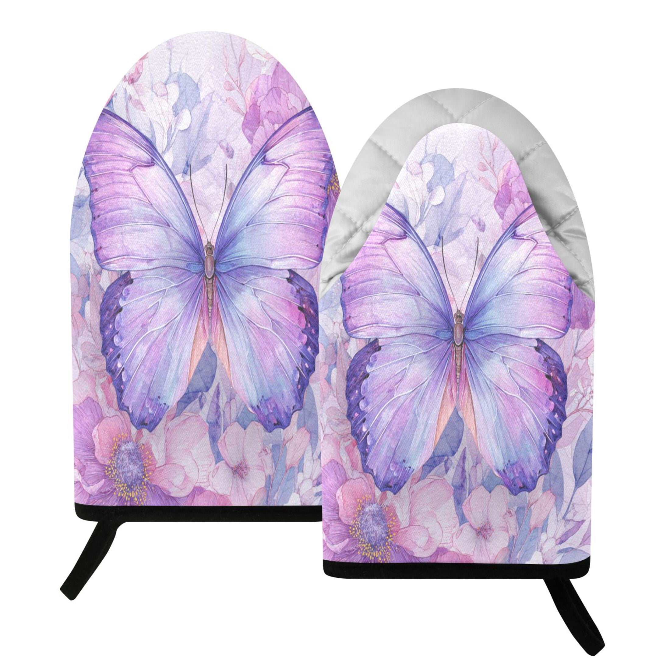 392°F Heat Resistant Oven Mitts 2 Pack Pastel Petal Flutter Fish Mouth ...