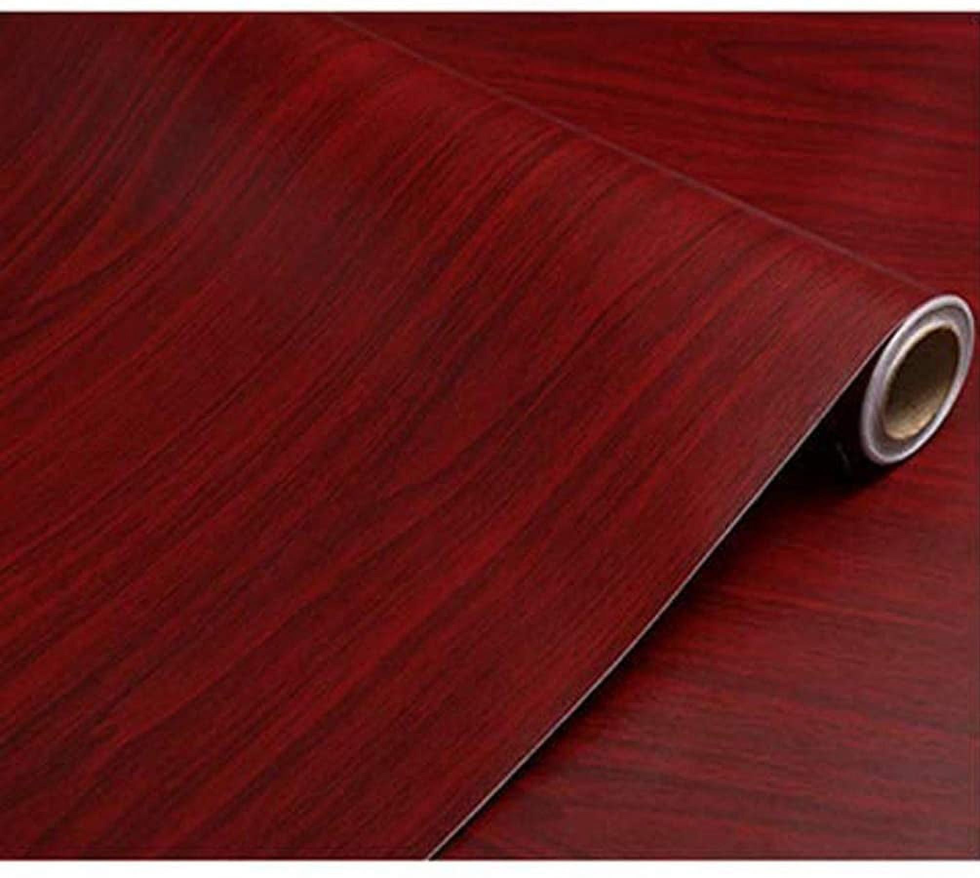 394" x 24" Wood Red Contact Paper Self-Adhesive Removable Peel and ...