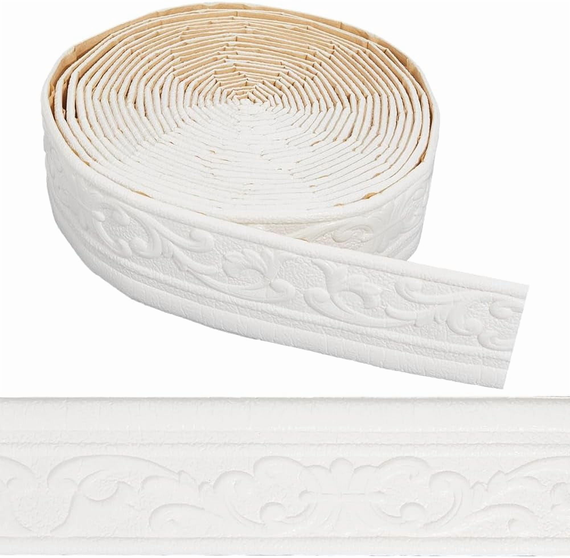 394 x 3.14in Peel and Stick Molding Self Adhesive Flexible 3D White ...