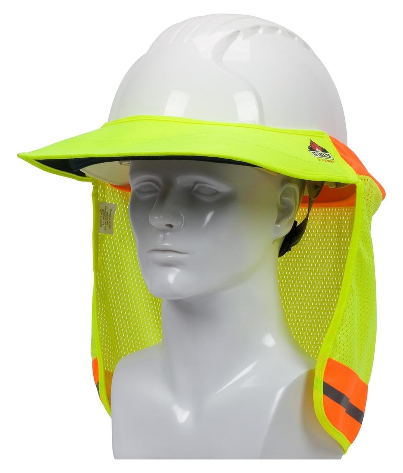 396-801FR-YEL FR Treated Hi-Vis Hard Hat Neck Sun Shade Shield ...