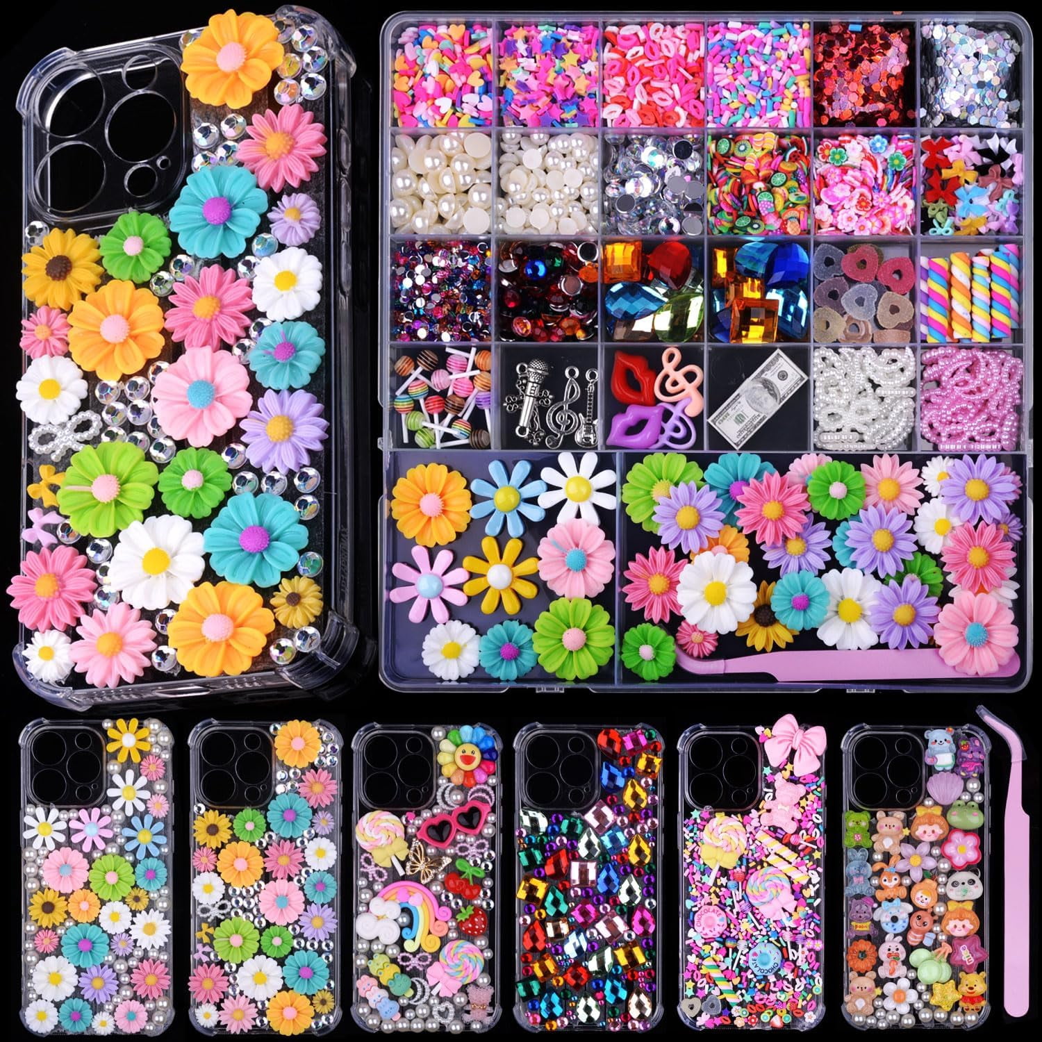 3980 Pcs Junk Case Charms Kit for Phone Case,Slime Craft,Cute Nail Art ...