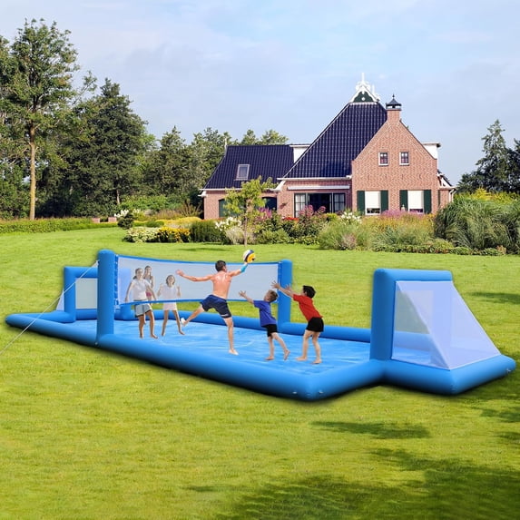 39FT Inflatable Volleyball Court Beach Pool Volleyball Net for Backyard ...