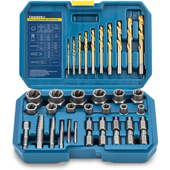 39Pcs Bolt Extractor Set and Drill Bit Kit,Multi-Spline Screw ...