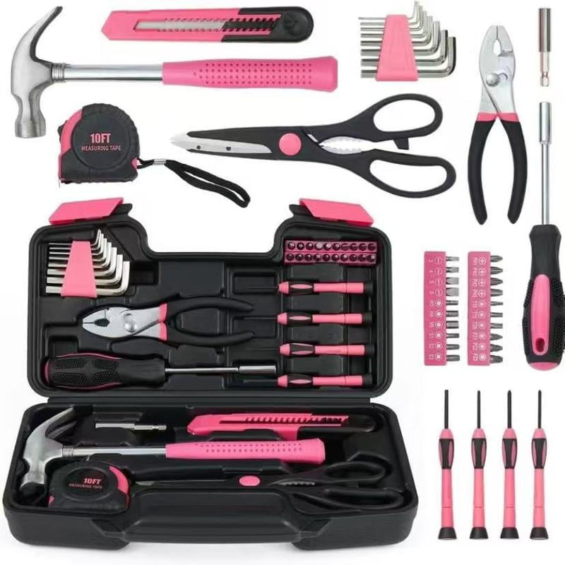 39Pcs all-purpose ladies' home kit, packed ina toolbox storage box ...
