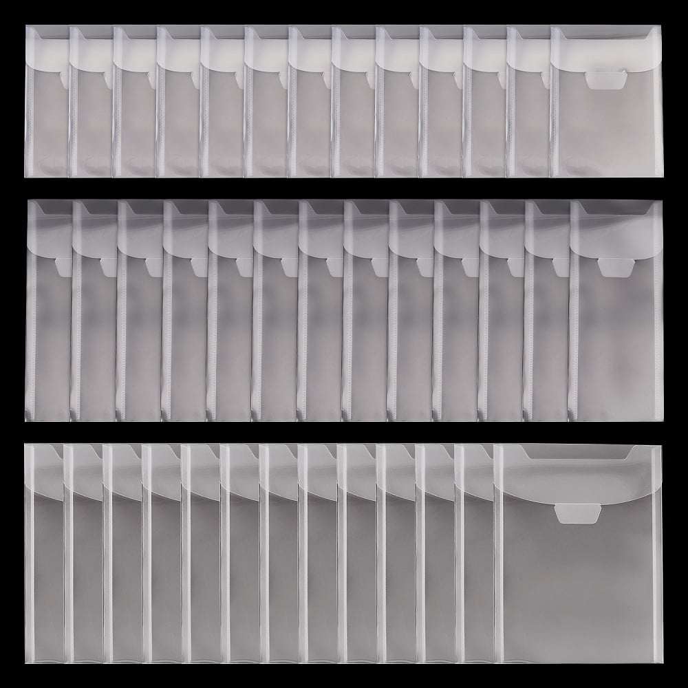 39Pieces Clear Stamp and Die Storage bag Pockets 3Size PVC Plastic ...
