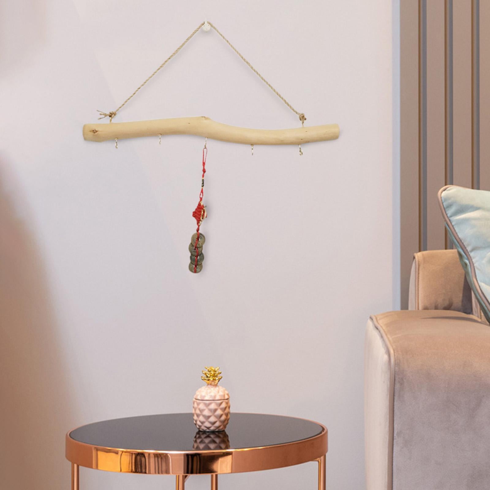 39cm Driftwood Branch Hook Branch Hanger Rack Decorative Floating Wall Shelves Coat Hooks ...