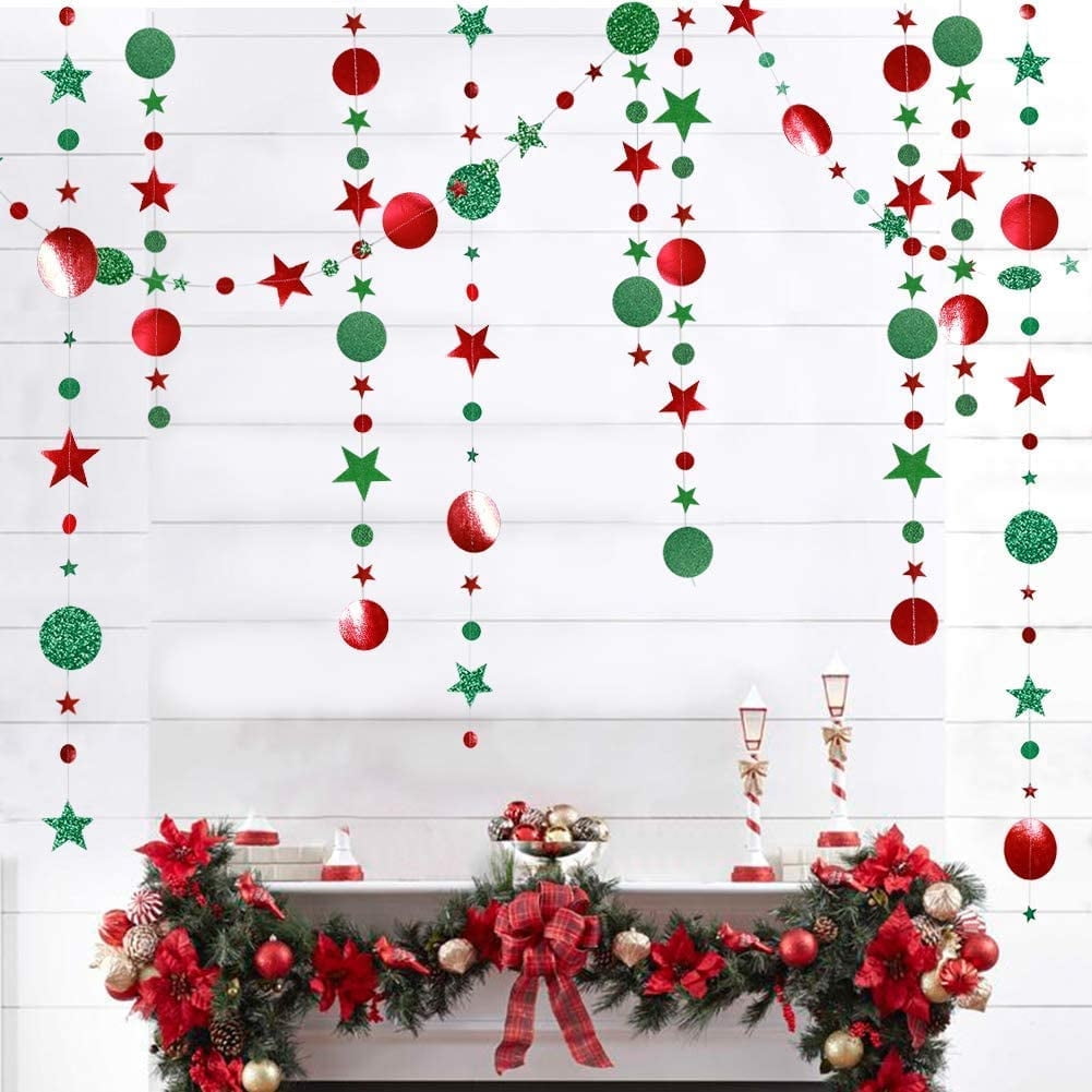 39ft Party Decoration Circle Dot Garland, Twinkle Star Streamer ...