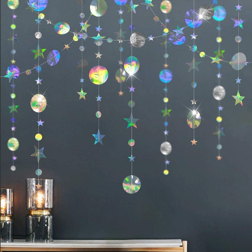 39ft Party Decoration Circle Dot Garland, Twinkle Star Streamer ...