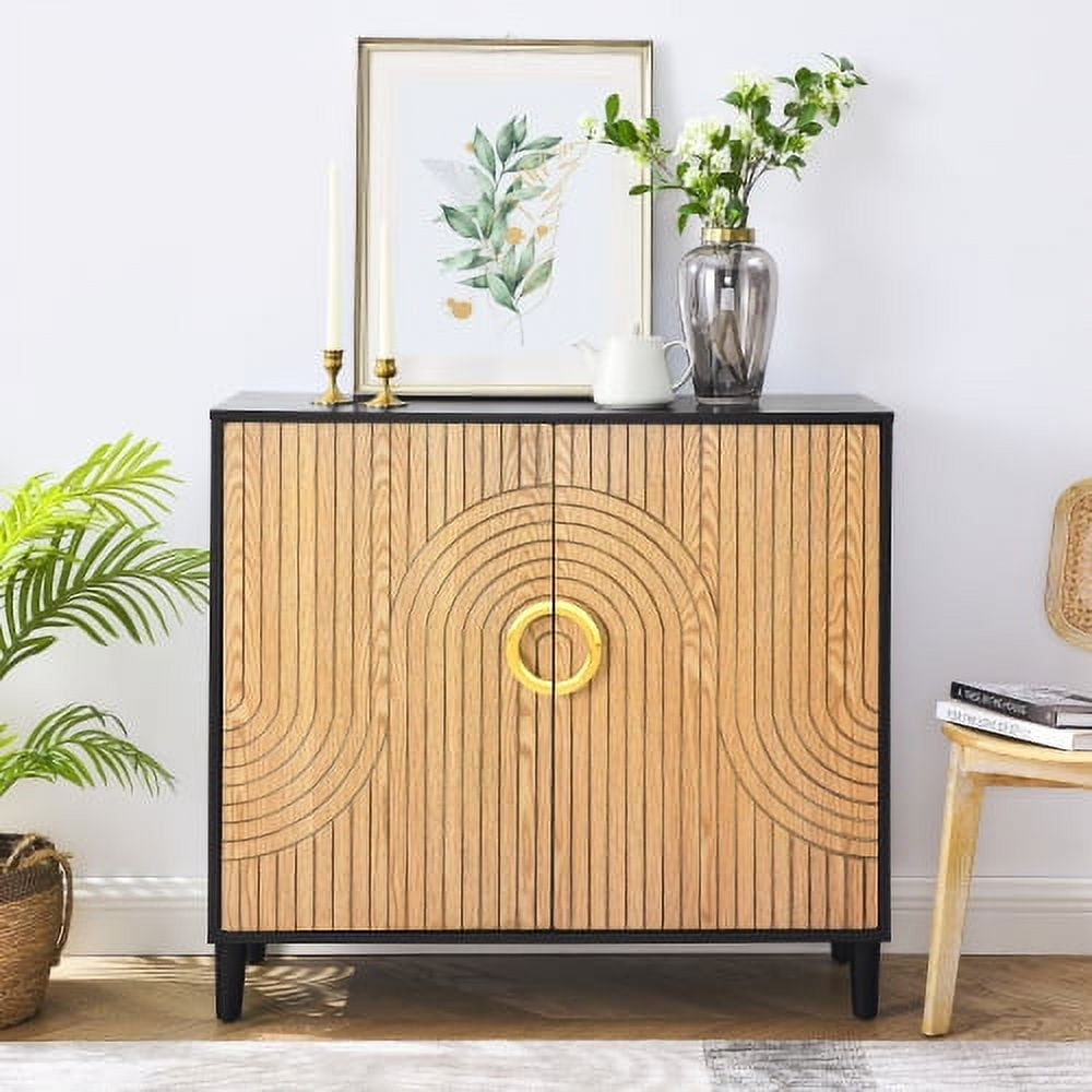 39in Buffet Cabinet Sideboards Storage Cabinet, Accent Neutral Table ...