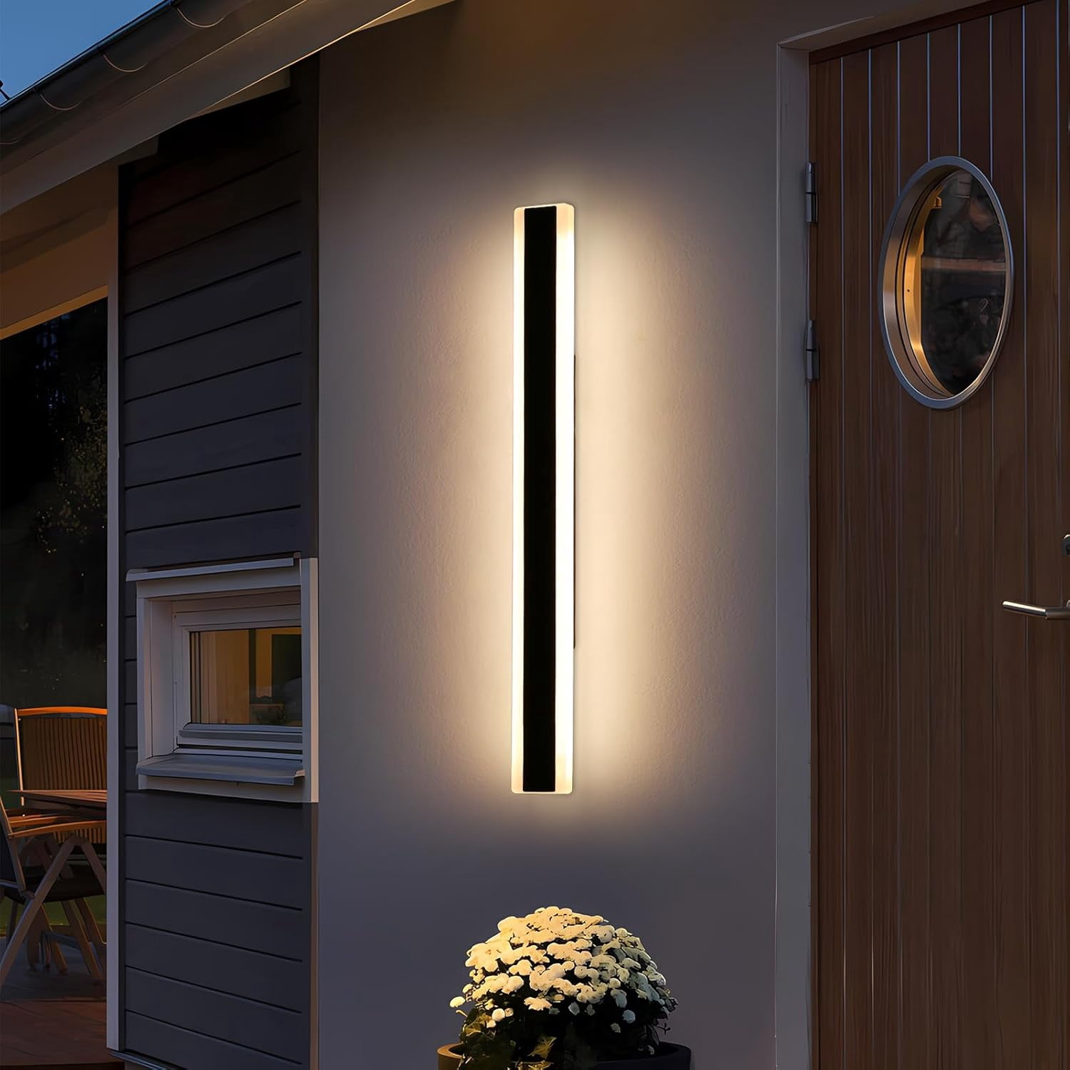39inch Modern Exterior Lights for House, Outdoor LED Wall Sconces, 3 ...