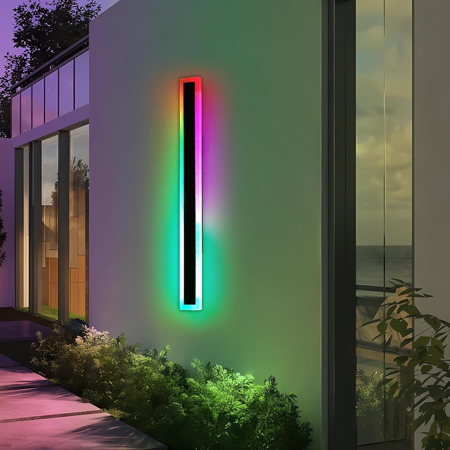 39inch Modern Long Wall Lights Outdoor 10 Colour Variations Dimmable ...
