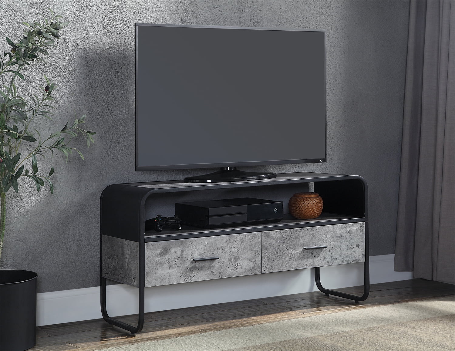 39inch Retro Style TV Stand with one Open Compartment & 2 Storage ...