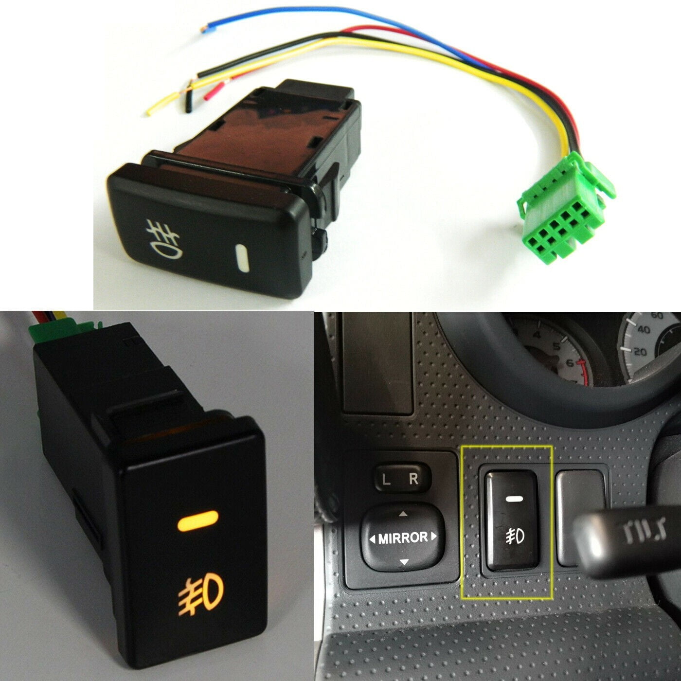 39mm OEM Dual Push On Off Switch Button LED Lightbar Fog Light For ...