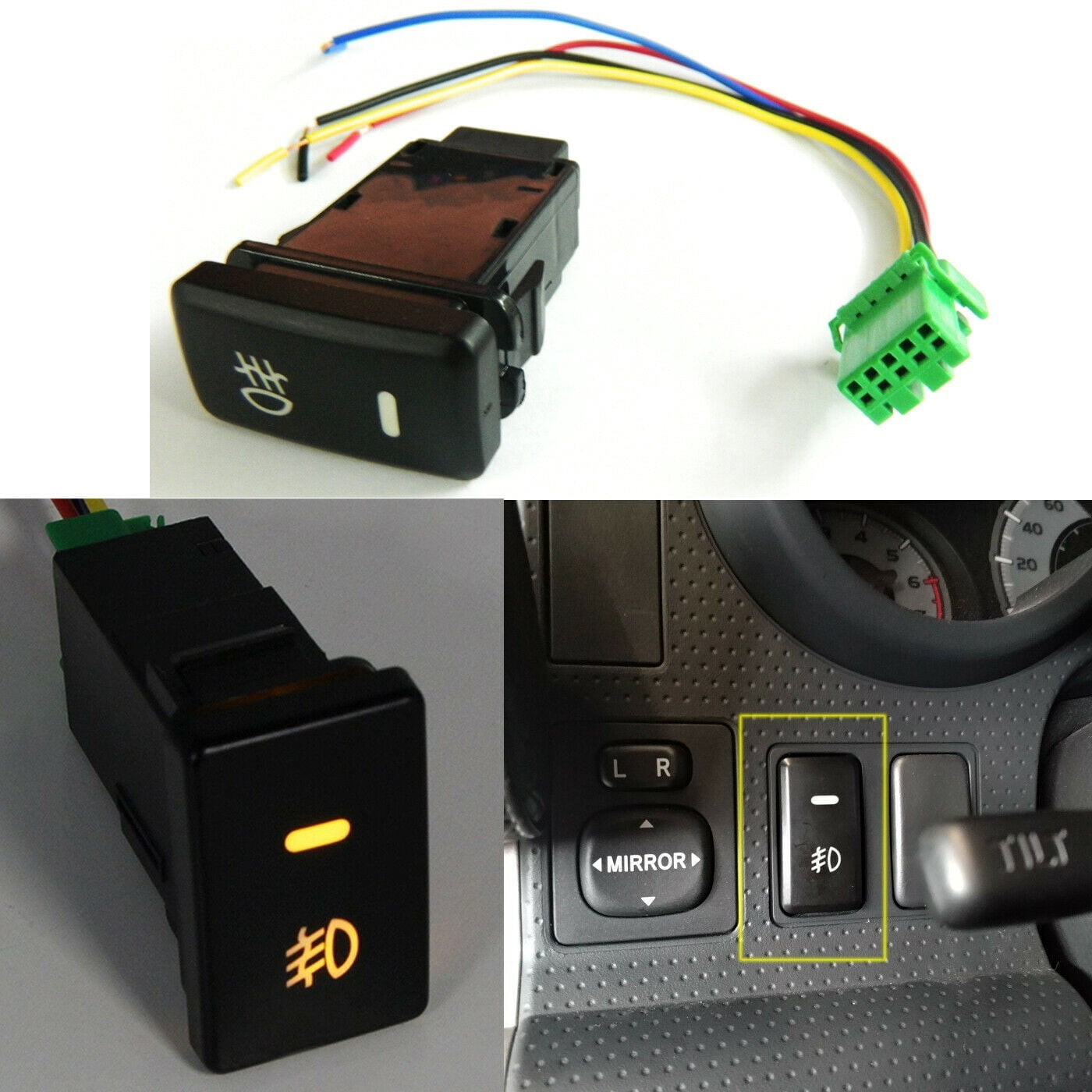 39mm OEM Dual Push On Off Switch Button LED Lightbar Fog Light For ...