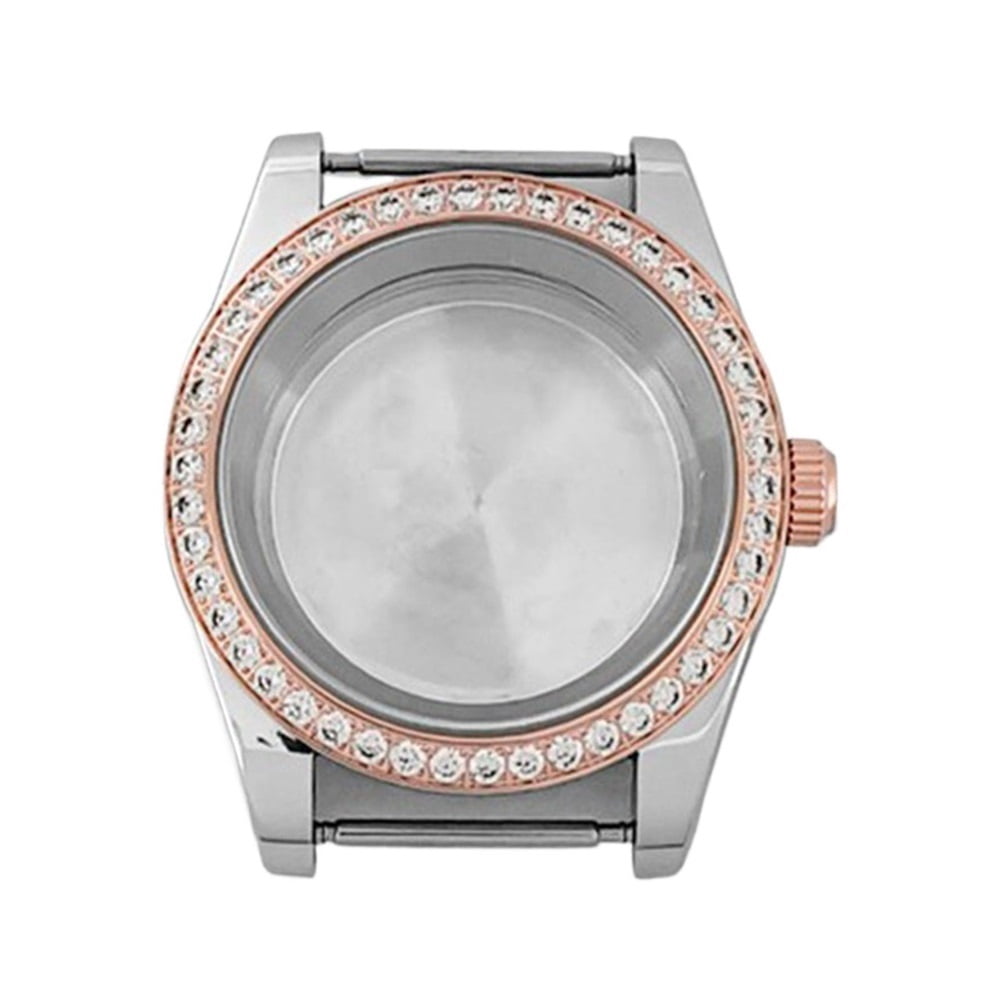 39mm Stainless Steel Diamond Sapphire Glass Watch Case Fit For NH35 ...