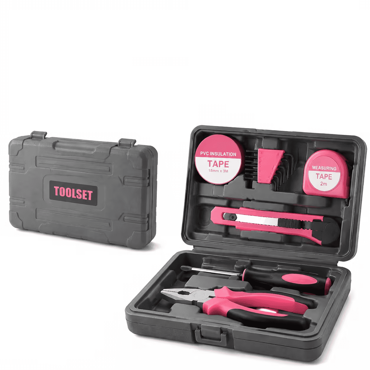 39pcs Multifunctional Home Hand Tool Set | Pink Hardware Tool Kit for ...