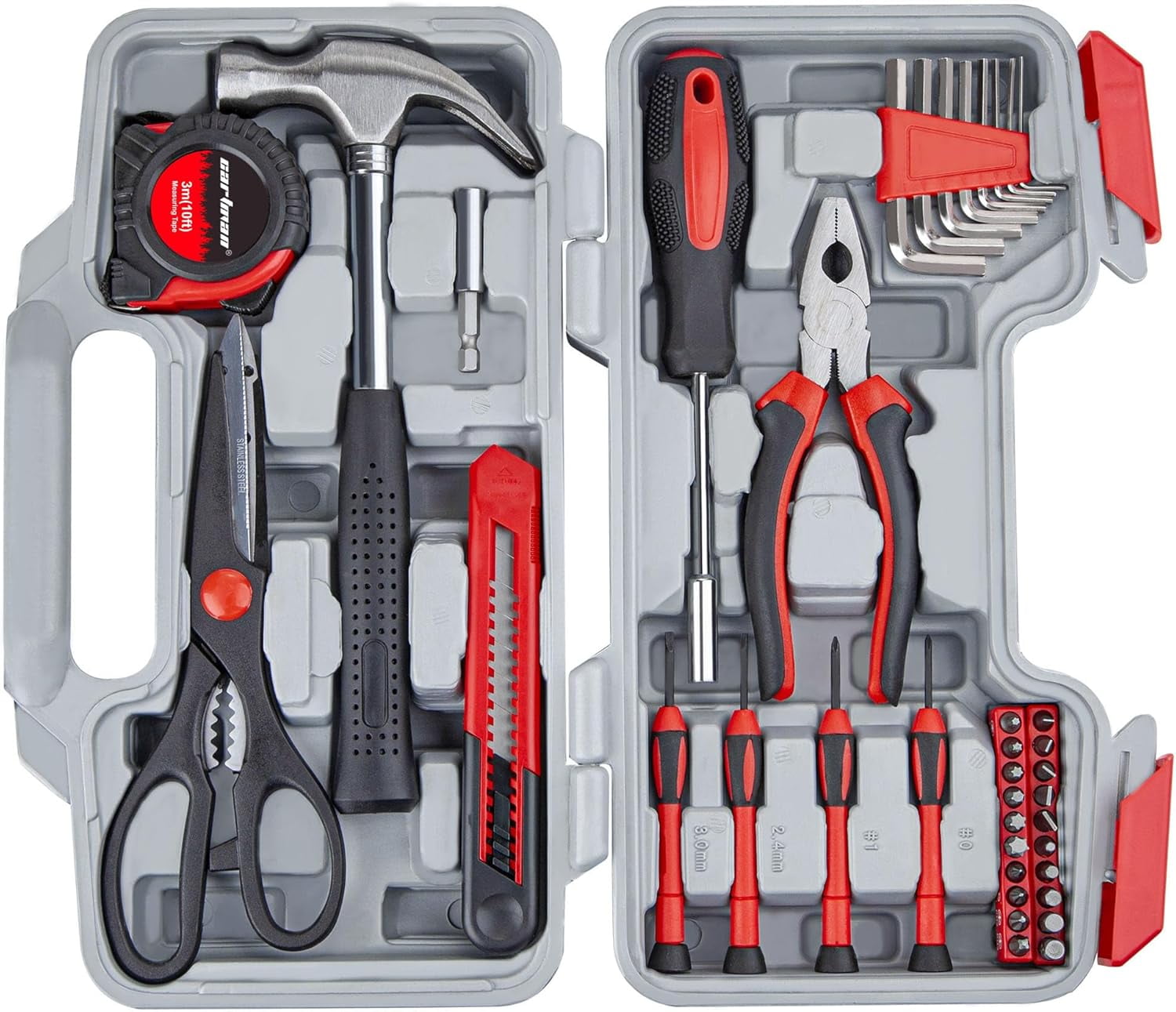 39piece Tool Set General Household Kit with Plastic Toolbox Storage ...