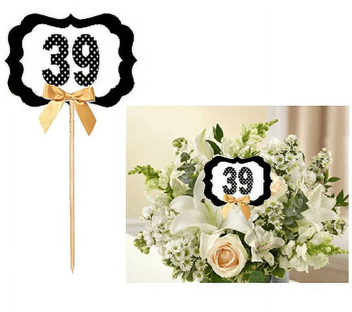 39th Birthday / Anniversary Table Decoration Party Centerpiece Pick ...