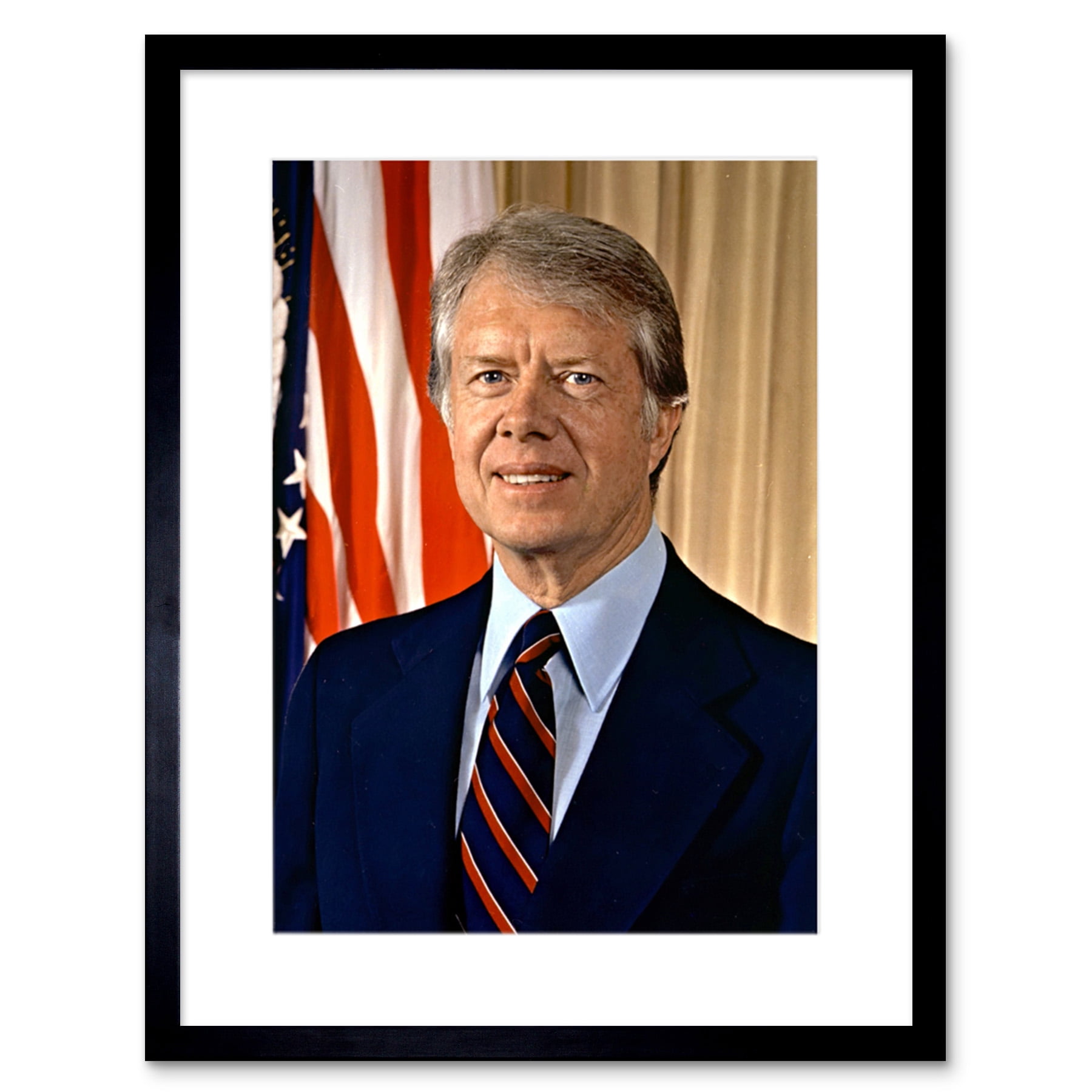 39th US President Jimmy Carter Official Portrait Photo Artwork Framed ...