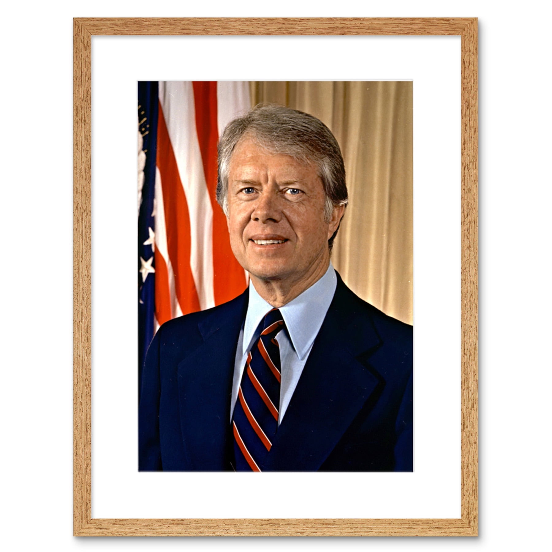 39th US President Jimmy Carter Official Portrait Photo Artwork Framed ...