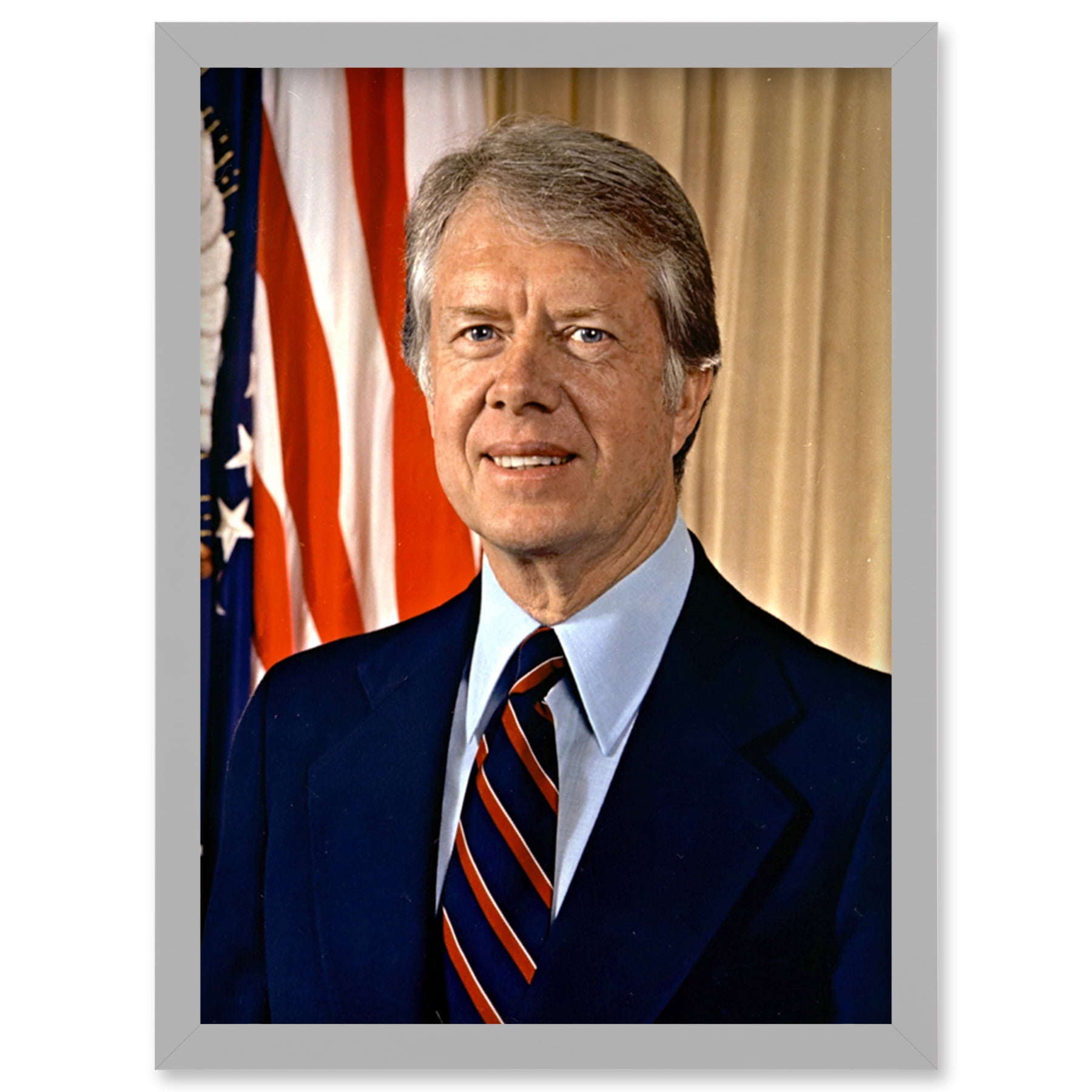 39th US President Jimmy Carter Official Portrait Photo Artwork Framed ...