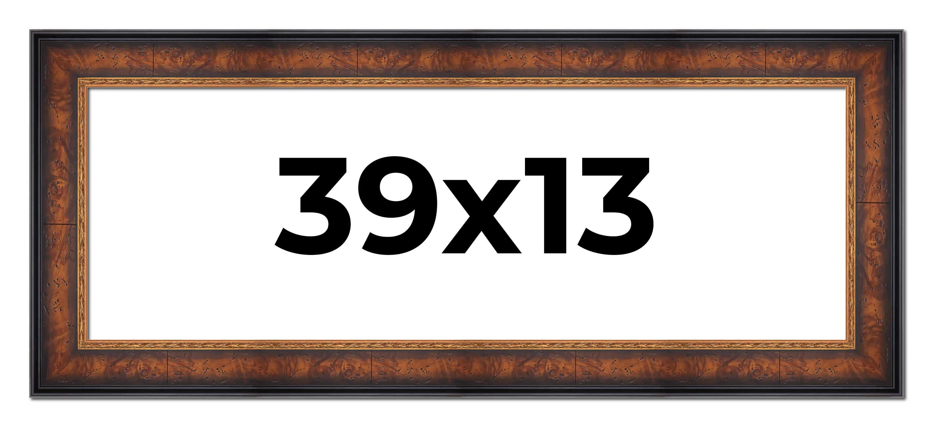 39x13 Frame Brown Walnut Gold Ornate Trim Solid Wood Plein Air Picture ...