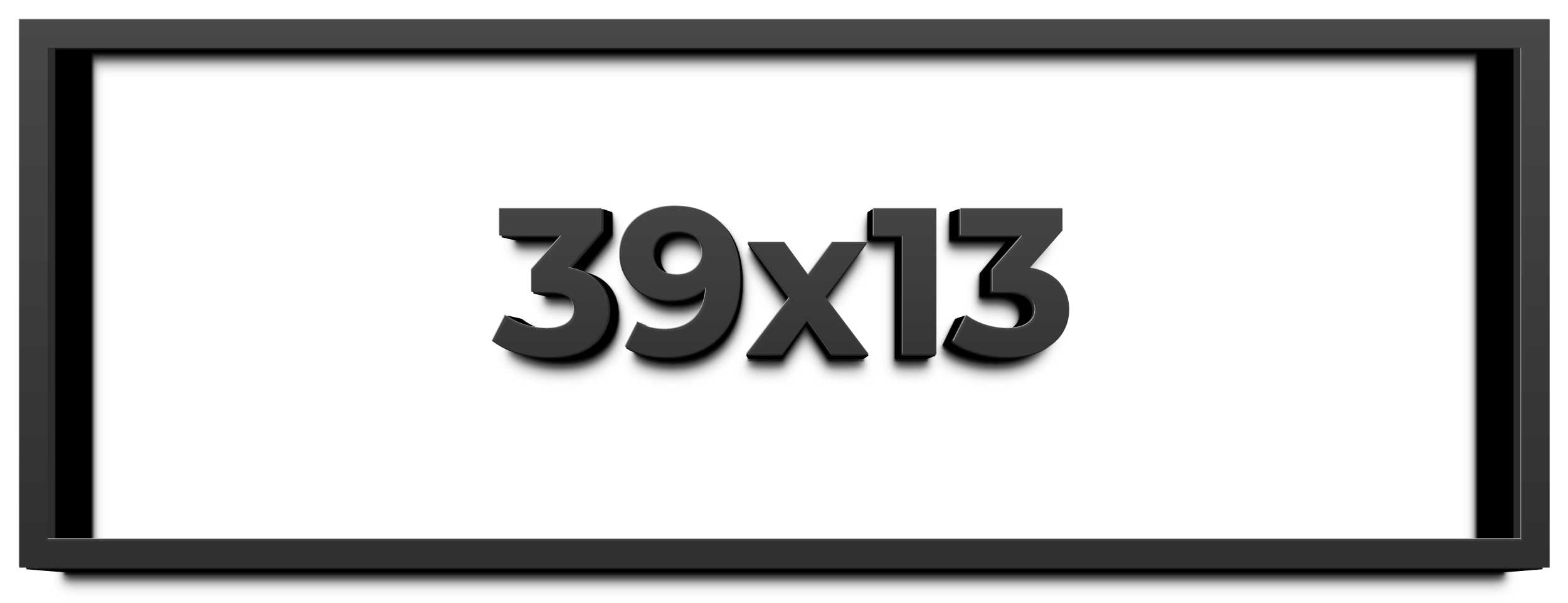 39x13 Shadow Box Frame Black | 1 inches Deep Real Wood Contemporary ...