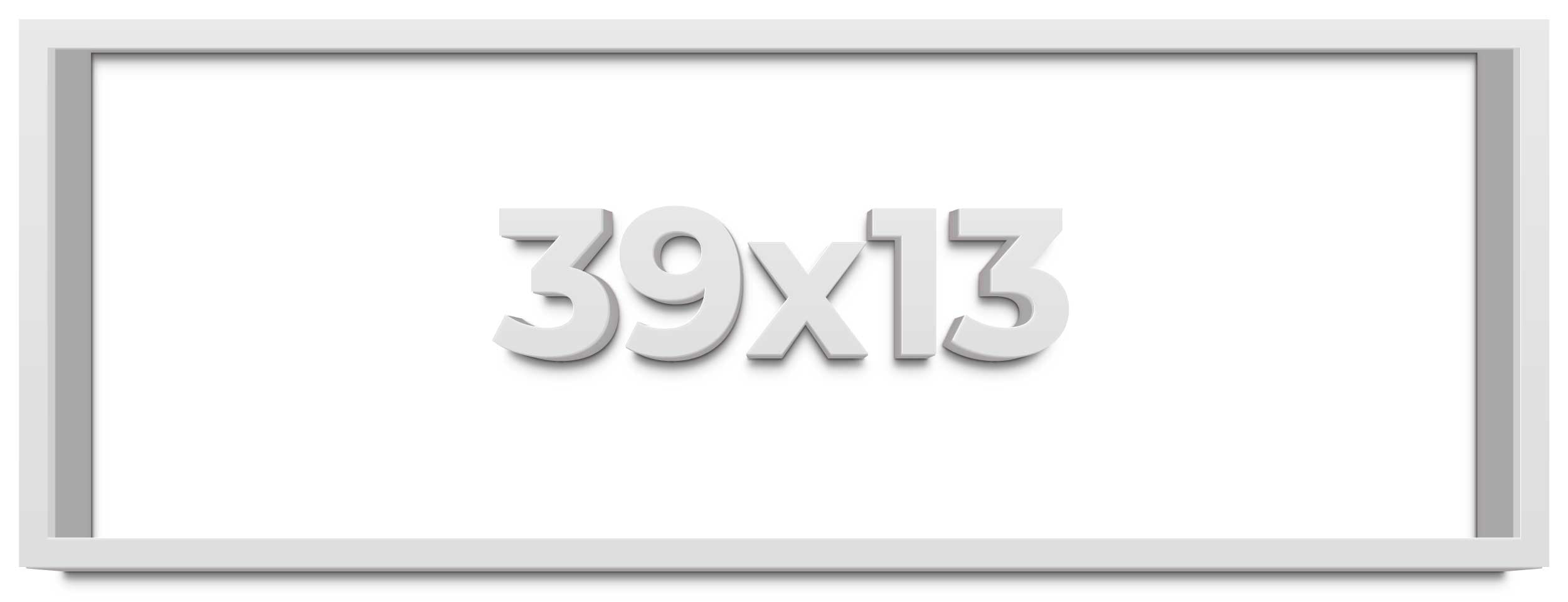 39x13 Shadow Box Frame White | 2 Inches Deep Real Wood Contemporary ...