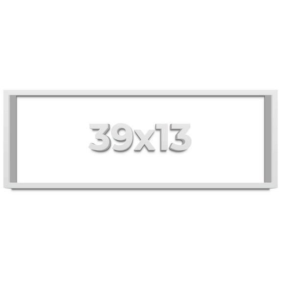 39x13 Shadow Box Frame White | 2 Inches Deep Real Wood Contemporary ...