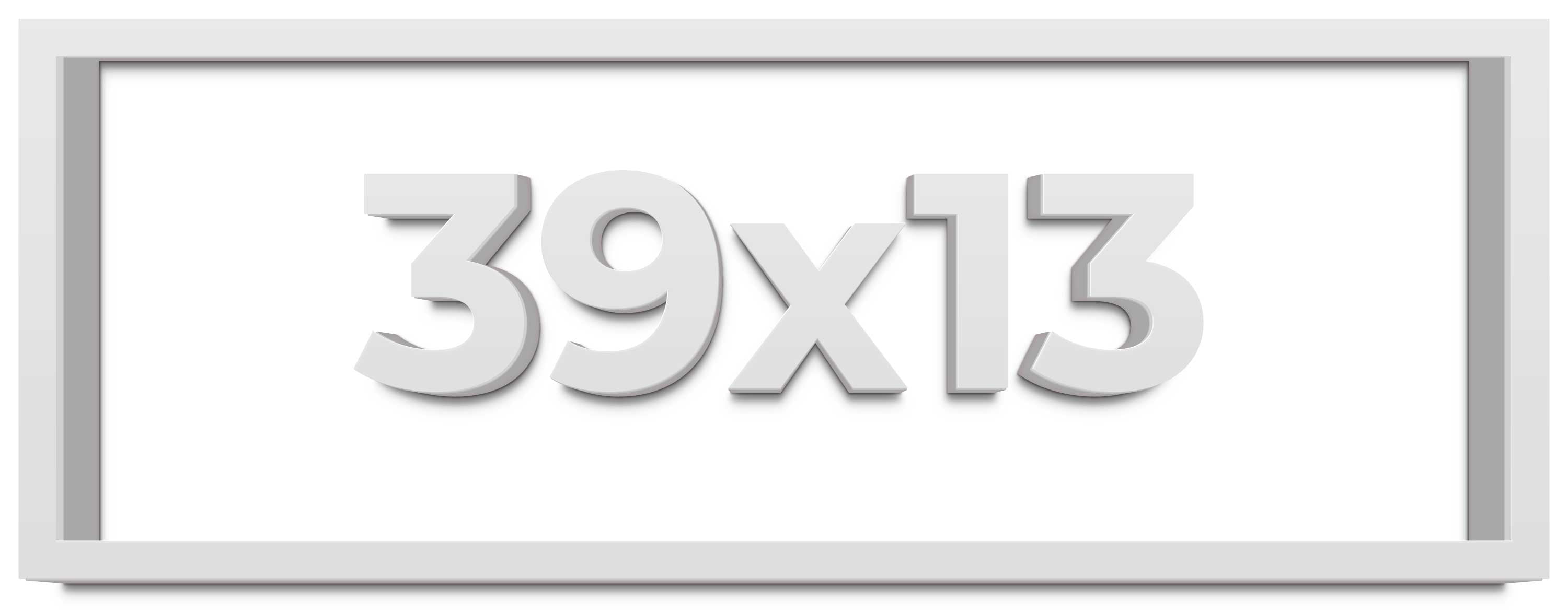 39x13 Shadow Box High Gloss White Display Frame | 1.625 Inches Deep | 1 ...