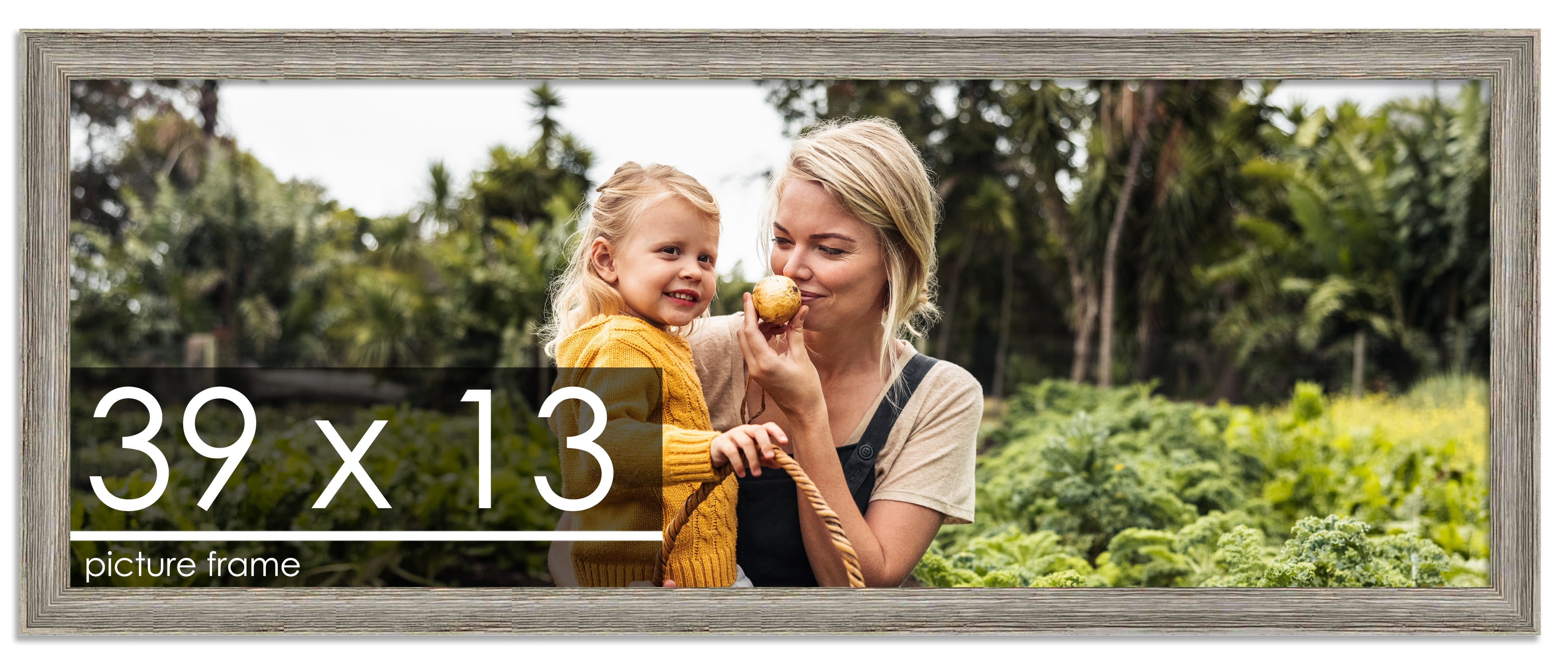 39x13 or Puzzle Distressed/Aged Contrast Grey Complete Wood Panoramic ...