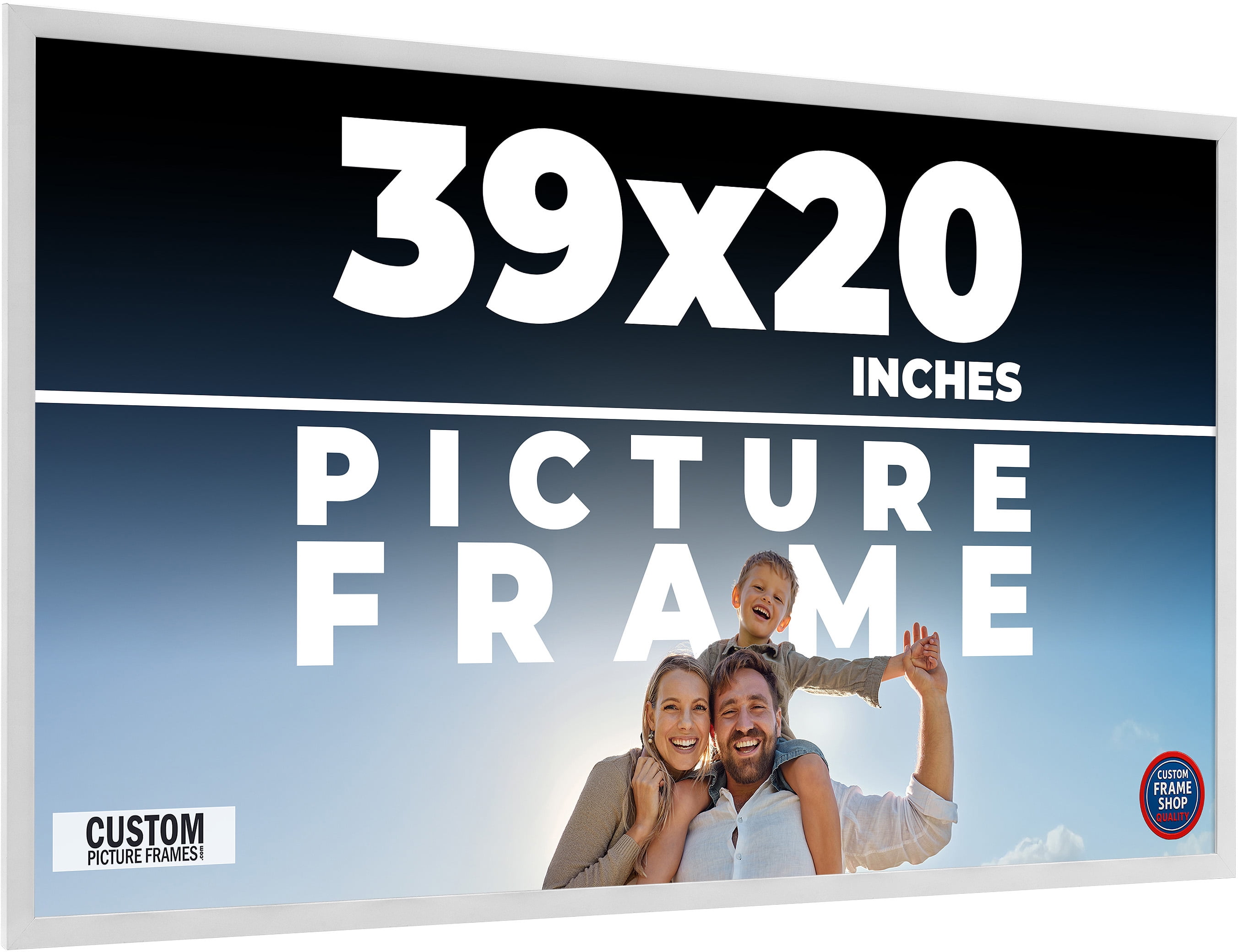 39x20 Frame White Real Wood Picture Frame Width 0.75 inches | Interior ...