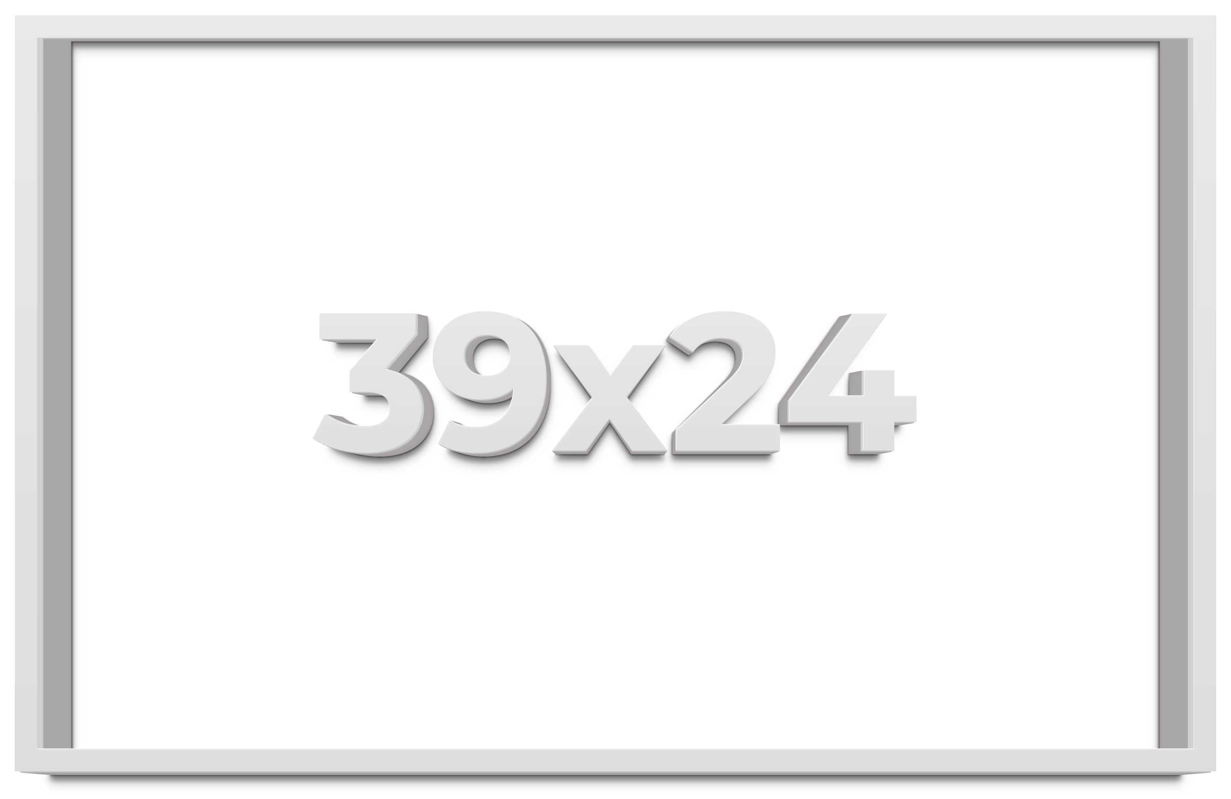 39x24 Shadow Box Frame White | 1 Inches Deep Real Wood Contemporary ...